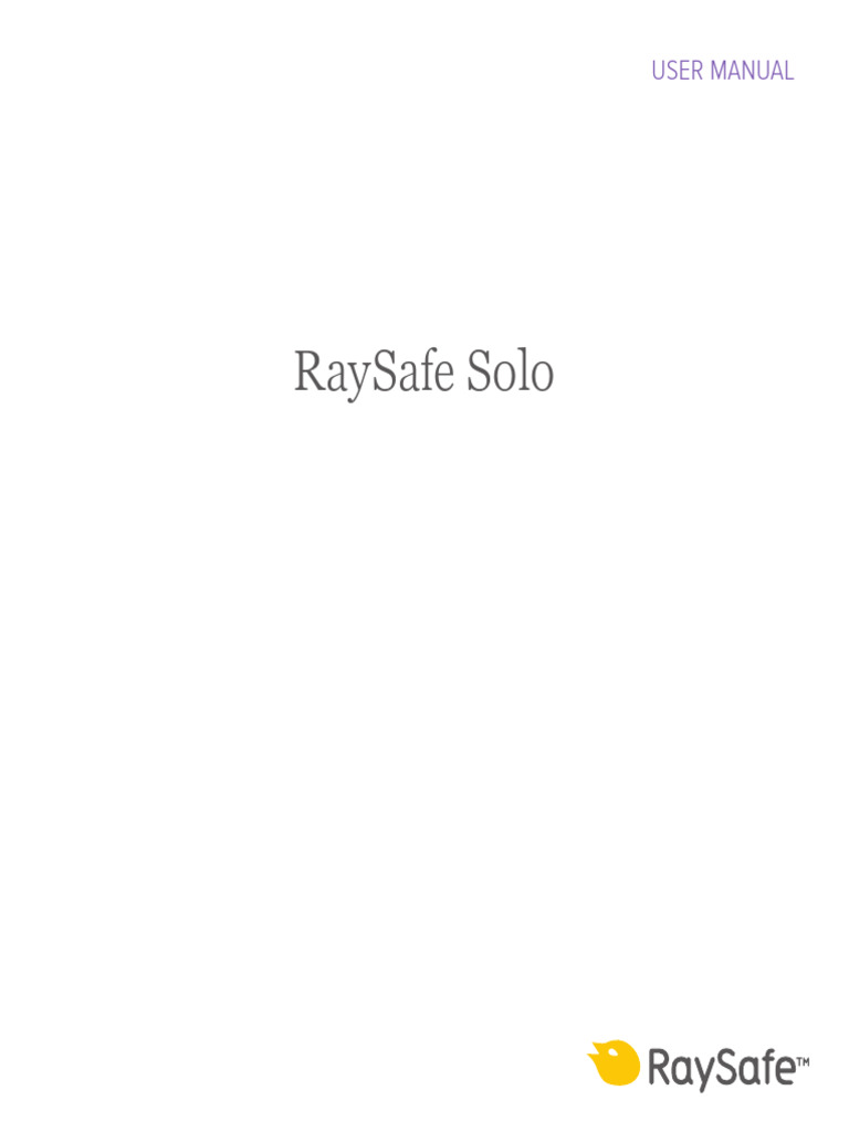 RaySafe Solo User Manual EN-A | PDF | Absorbed Dose | Personal Computers RaySafe Solo User Manual EN-A | PDF | Absorbed Dose | Personal Computers