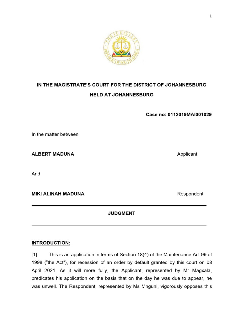 Judgment-Maduna and Maduna | PDF