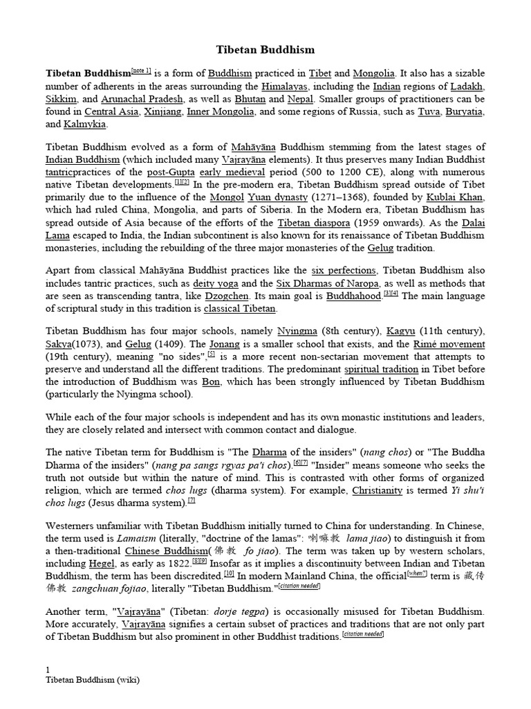 Tibetan Buddhism (Wiki) | PDF | Tibetan Buddhism | Vajrayana