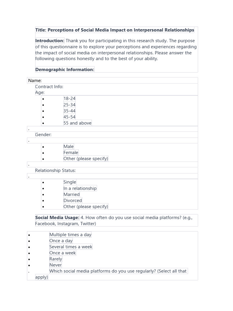 Questionnaire Sociology 16th Batch | PDF