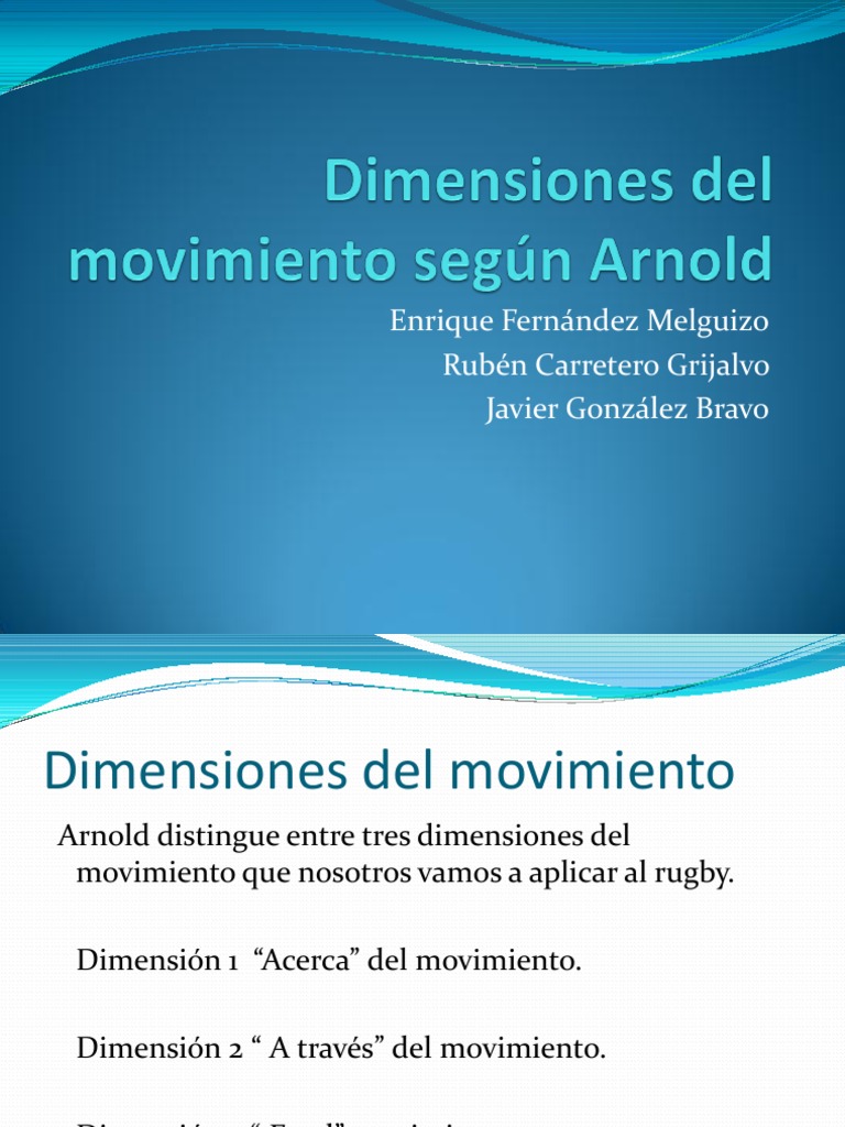 Dimensiones Del Movimiento | PDF | Fútbol rugby | Equipos