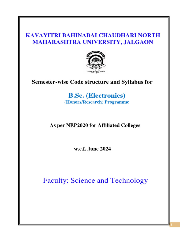 F.Y.B.Sc Electronics Syllabus NEP 2020 | PDF | Electrical Network ...