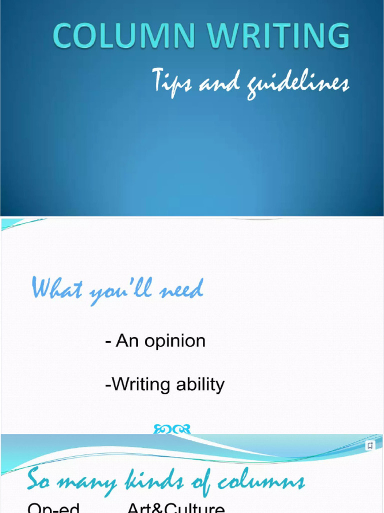 Column Writing | PDF