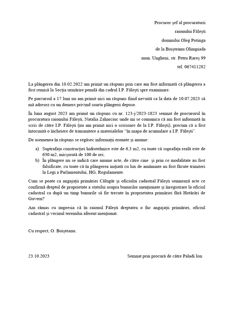Procuror Șef Al Procuraturii | PDF