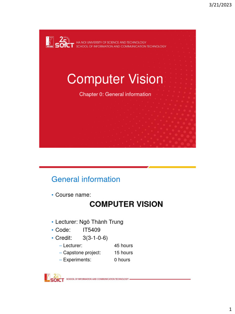IT5409 - Ch0 - About Course | PDF | 3 D Computer Graphics | Computer Vision