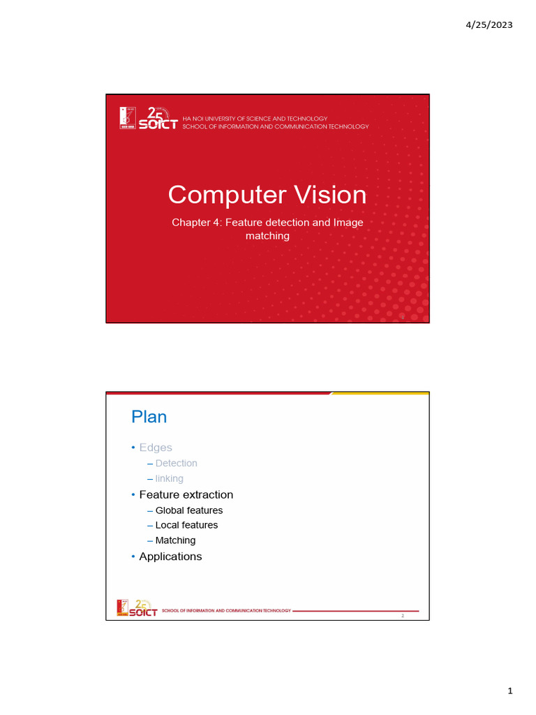 IT5409 Ch4 Part2 Feature ExtractionMatching | PDF | Applied Mathematics ...