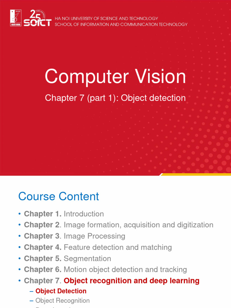 It5409 Ch7 Part1 Object Detection V2 Pdf Support Vector Machine