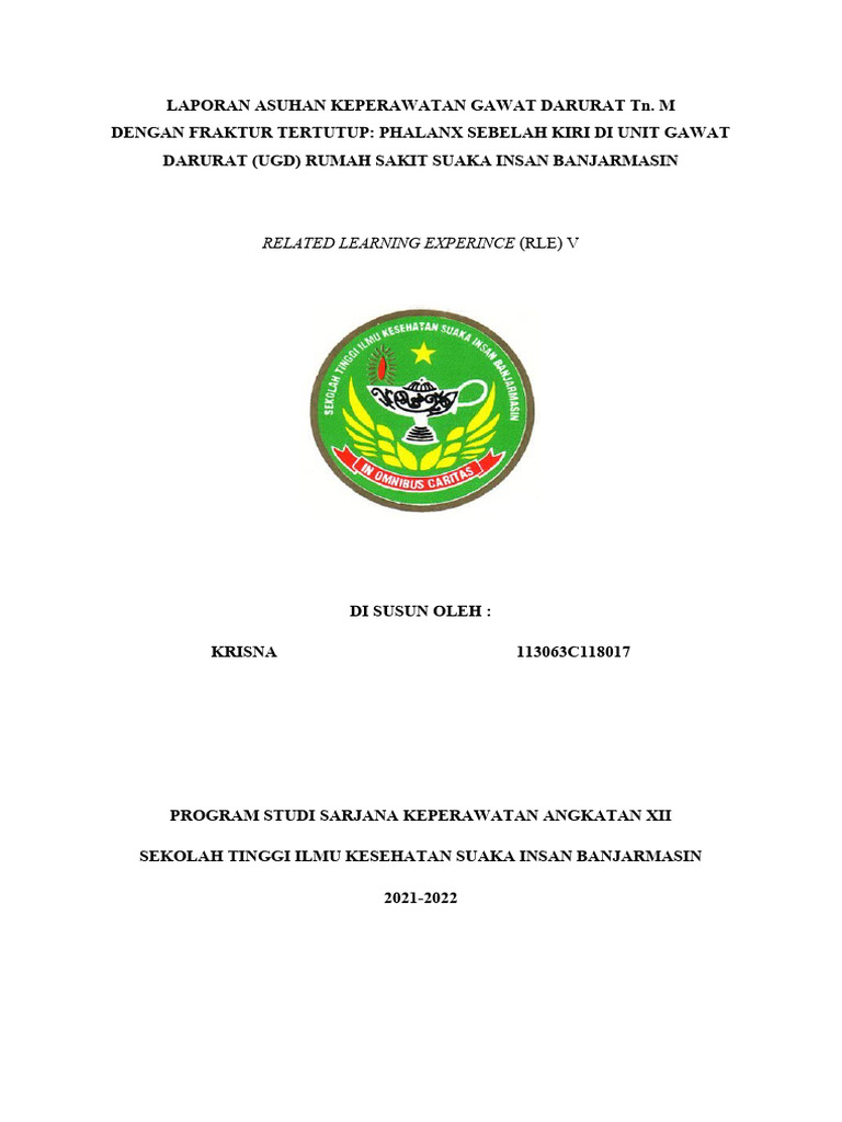 Krisna - Format Laporan Asuhan Keperawatan Gawat Darurat | PDF