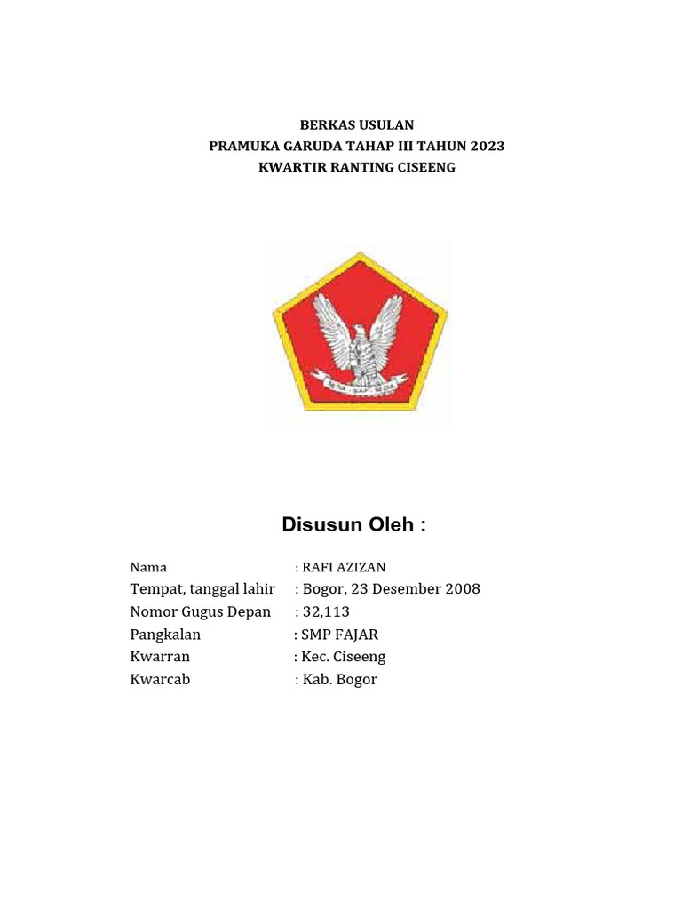 Usulan Pramuka Garuda Ciseeng 2023 | PDF
