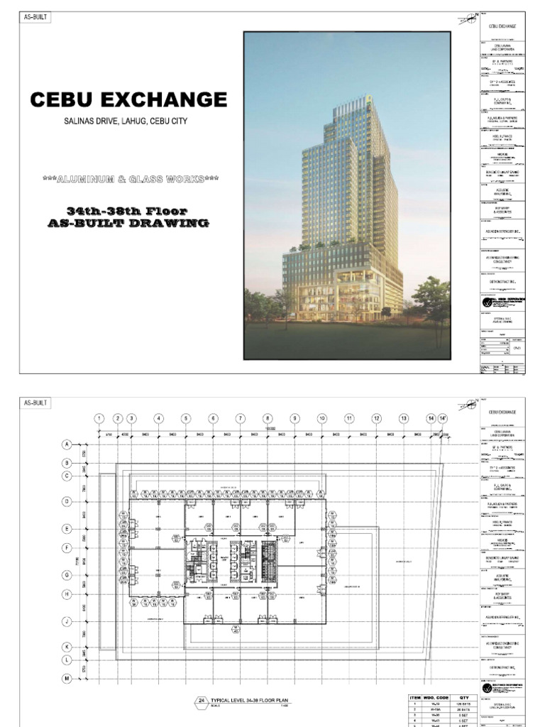 Cebex - Level 37 Office Unit As-Built Plan - Aluminum & Glass Works | PDF