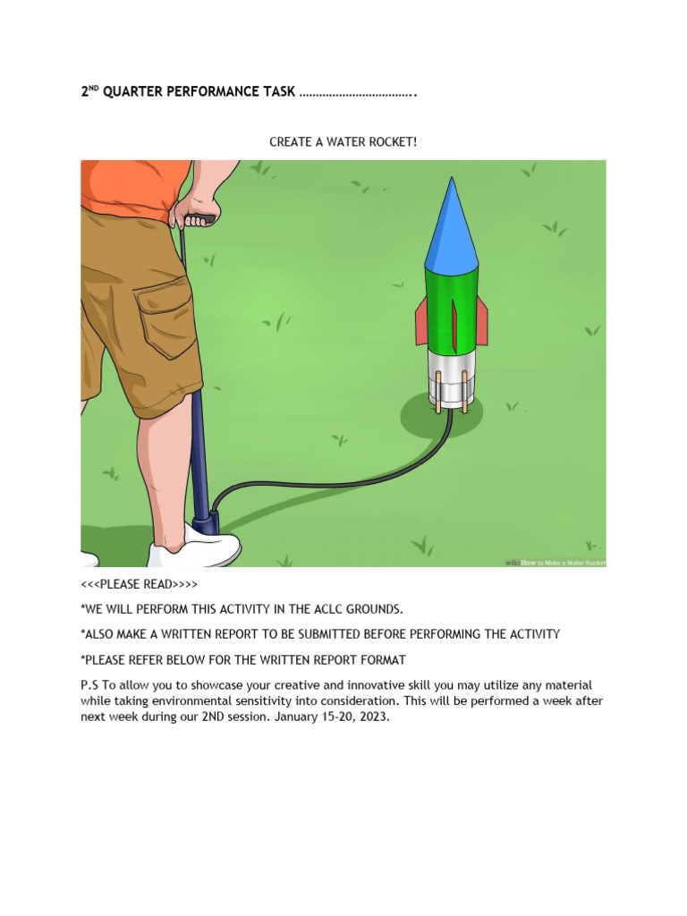 Waterrocket Performancetask | PDF