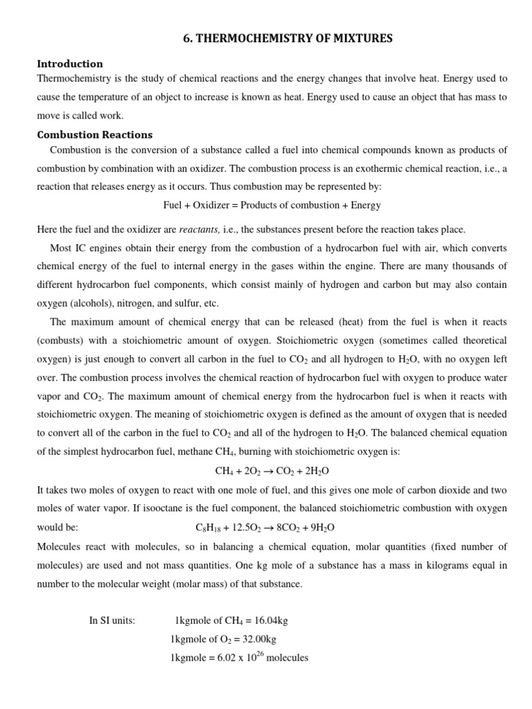 Thermochemistry of Mixtures | PDF