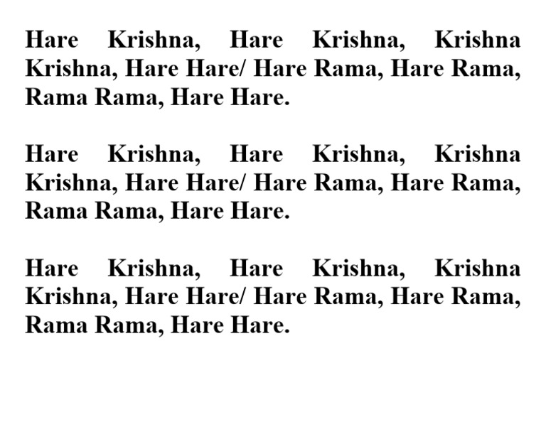 Hare Krishna | PDF