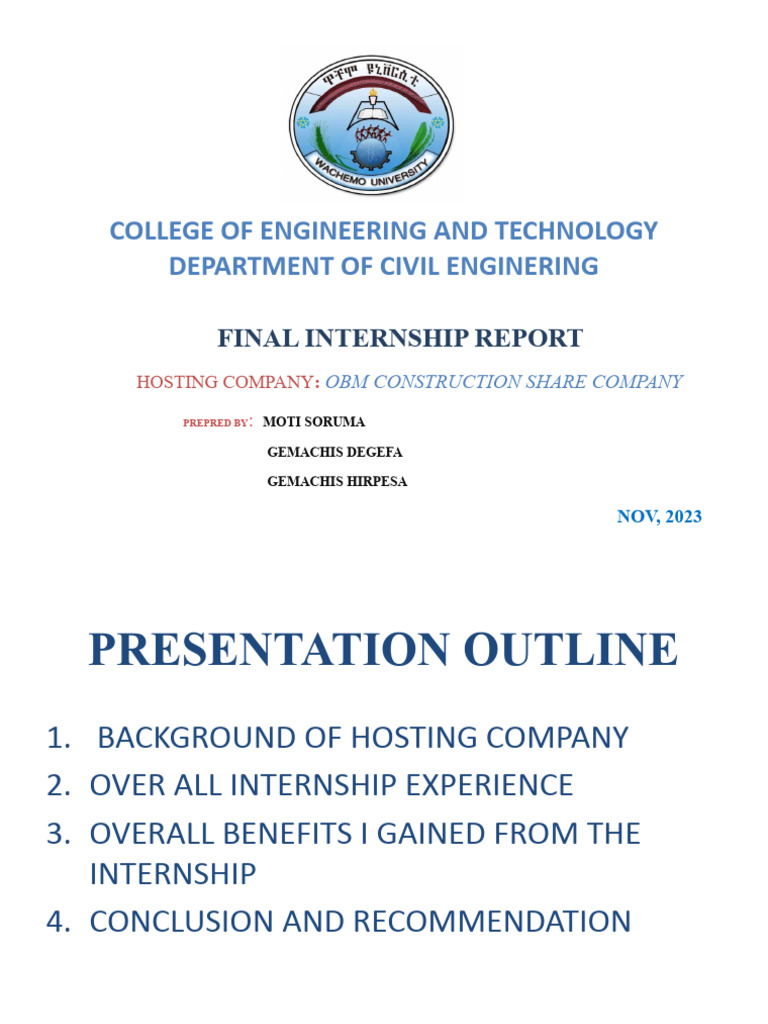 Civil Engineering Internship Report at OBM Construction | PDF ...