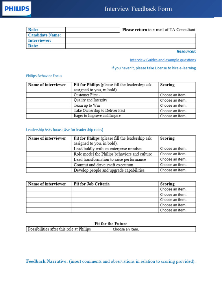 Interview Feedback Form | PDF | Leadership | Behavior