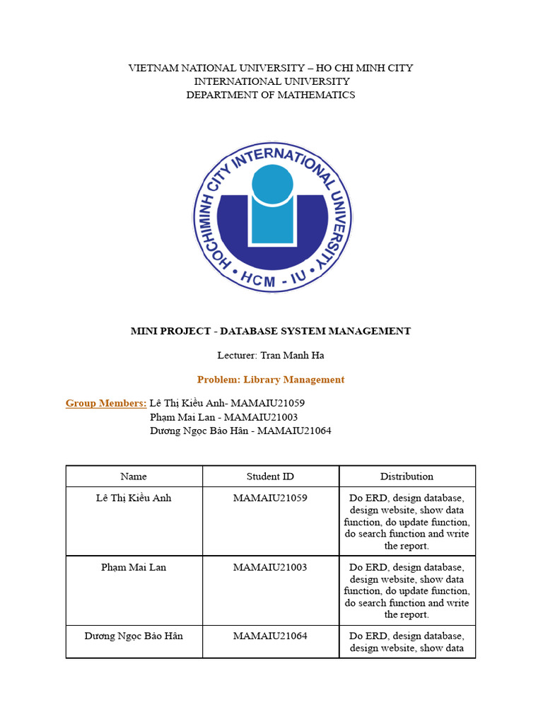Miniproject Database System Management Pdf Databases Computer Data 