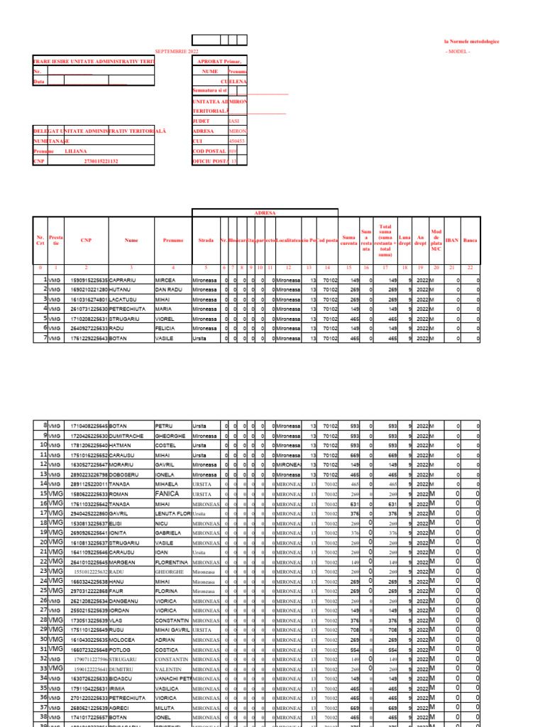 Anexa 6 Septembrie 2022 | PDF | Romania