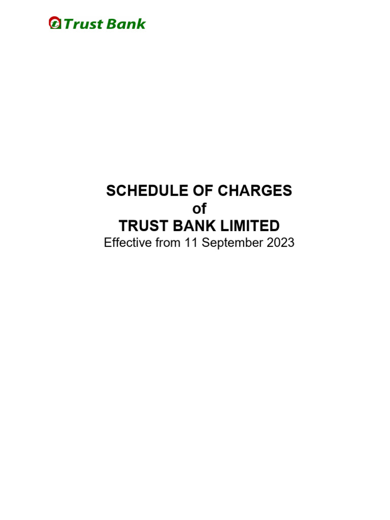 Schedule-Of-Charge-2023 Trust Bank PLC | PDF | Credit Card | Cheque