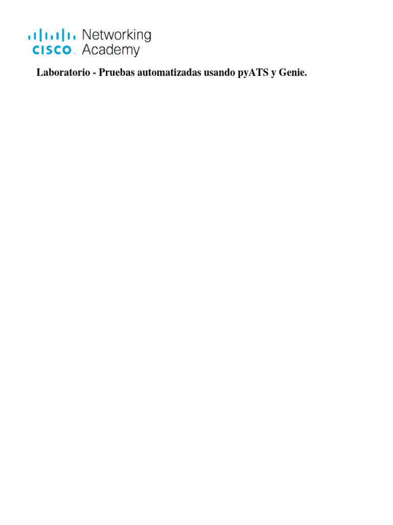 7 6 3 Lab Automated Testing Using Pyats And Genie Pdf Cubierta