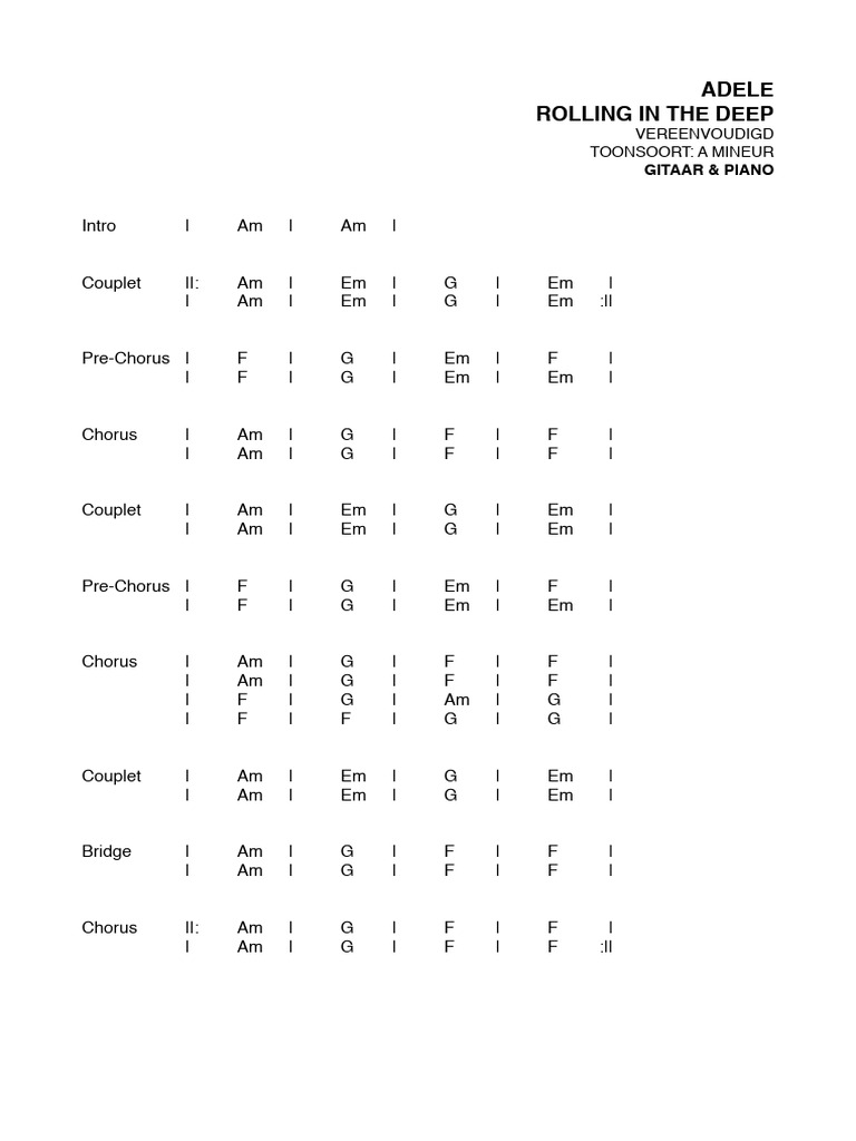 Adele - Rolling in The Deep | PDF | Song Structure