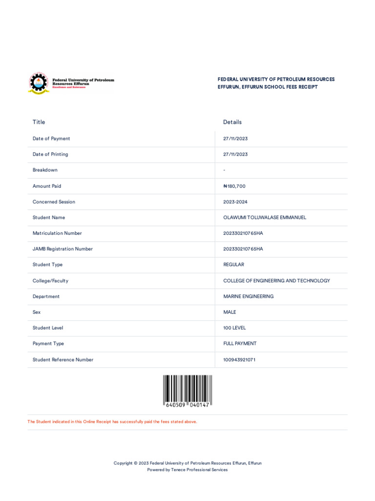 FUPRE SM Core Portal | PDF