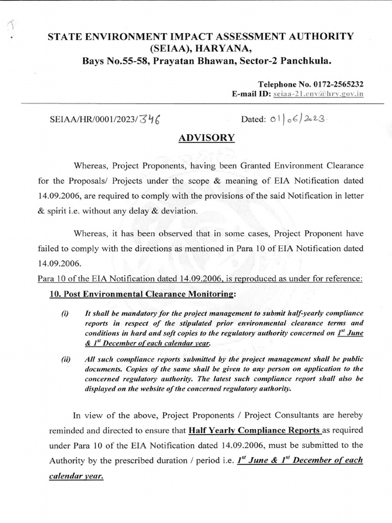 Advisory EC Compliance Notification | PDF
