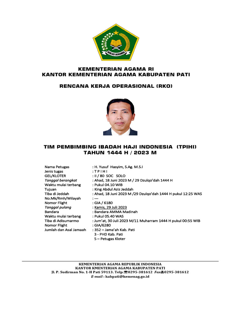 RENCANA-KERJA-OPERASIONAL TPIHI Gelombang II | PDF