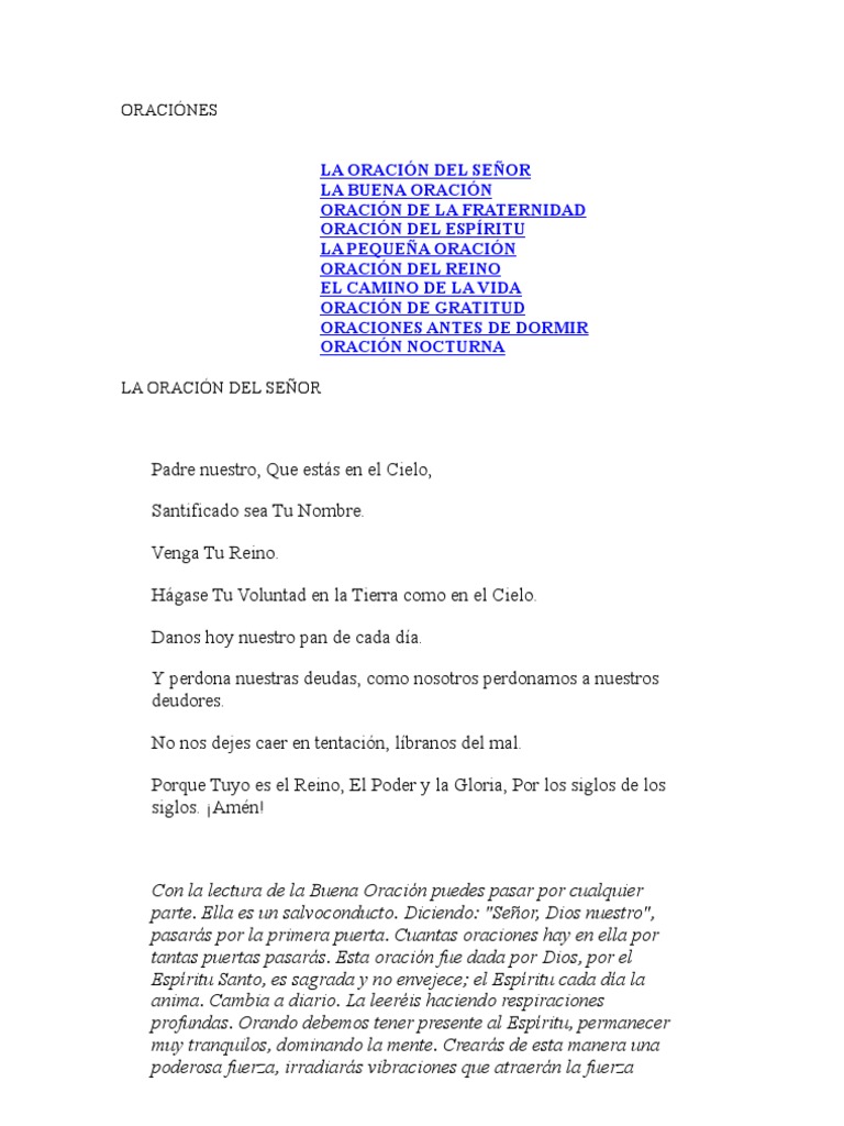 ORACIÓNES | PDF | orador del Señor | Amor
