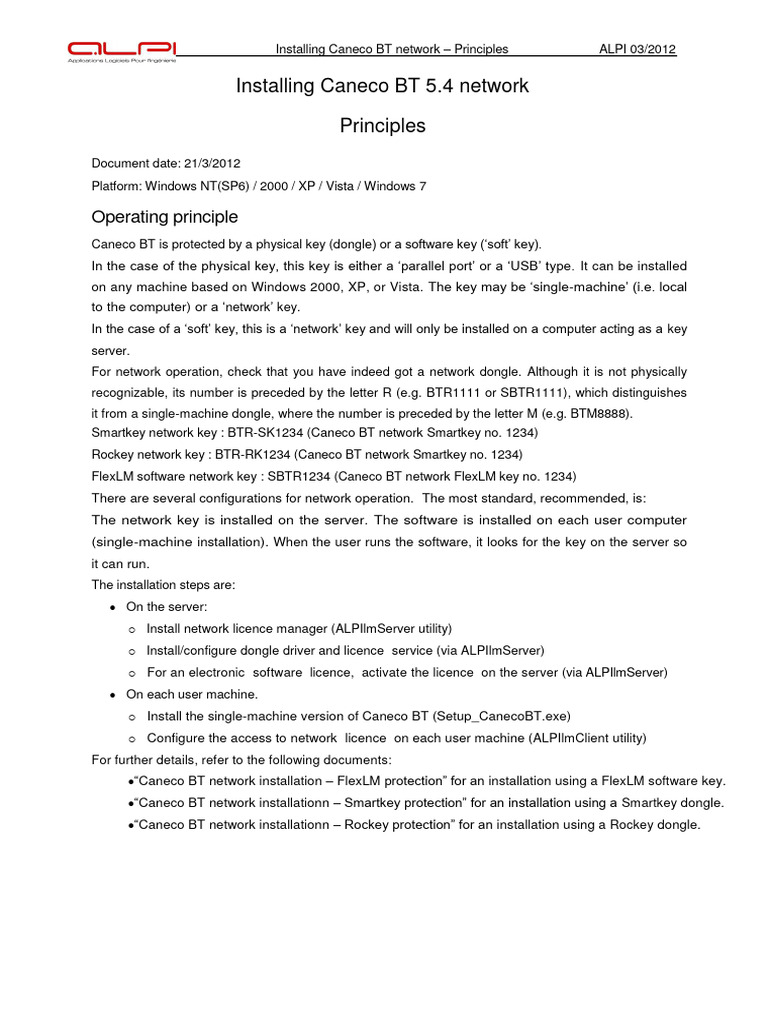 Installing Caneco BT Network Principles | PDF