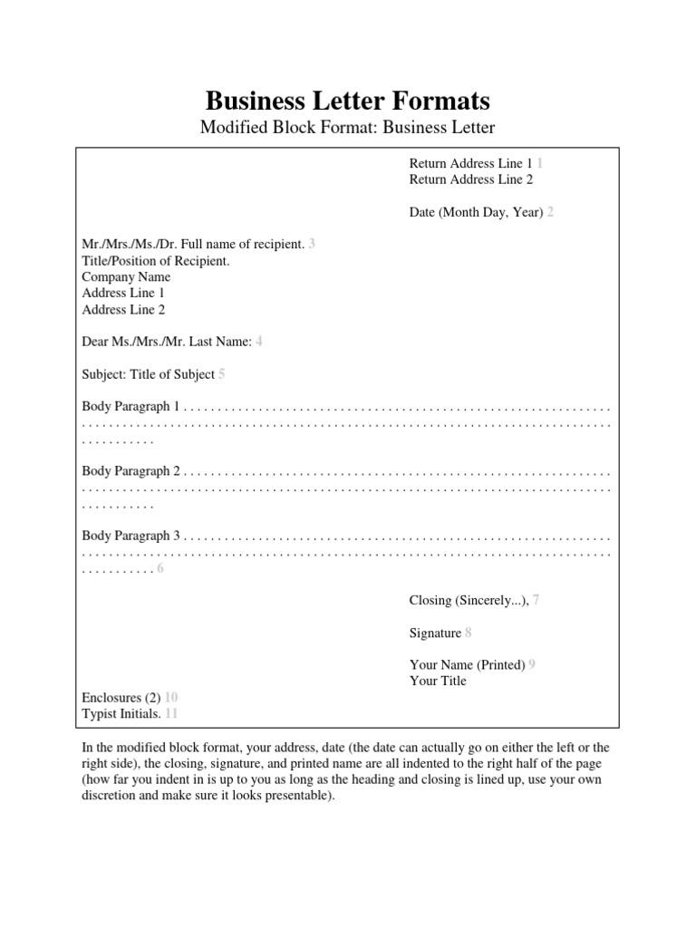 Business Letter Format Guide | PDF | Written Communication | Writing