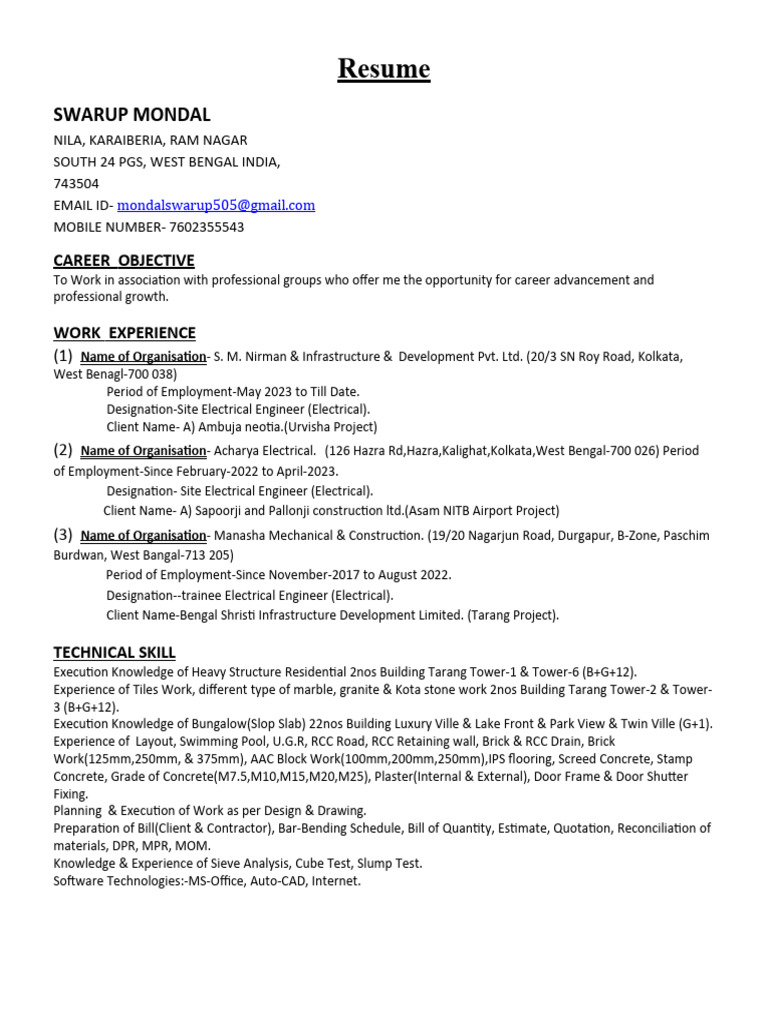 Ram Resume-1 | PDF | Engineering