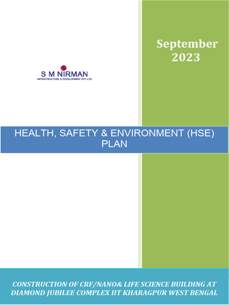 Draft Safety Plan Kharagpur IIT | PDF | Occupational Safety And Health | Risk