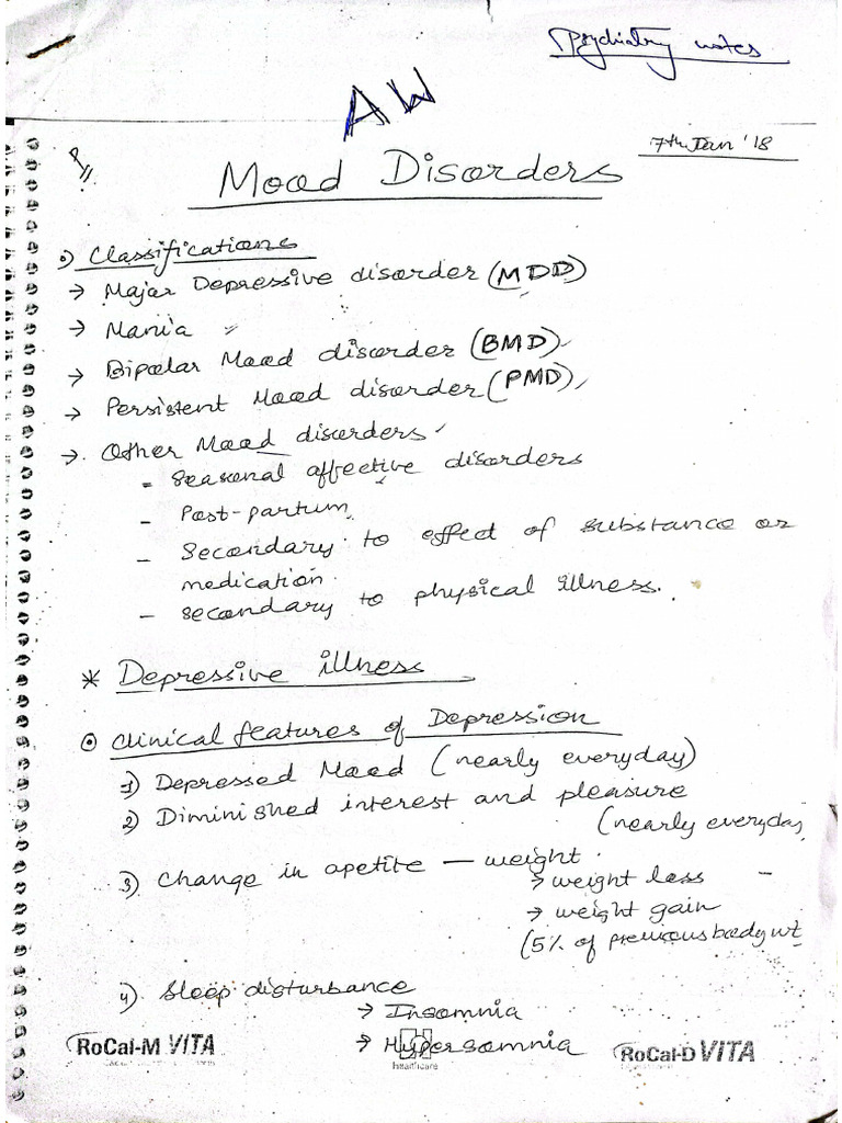 Psychiatry Note | PDF