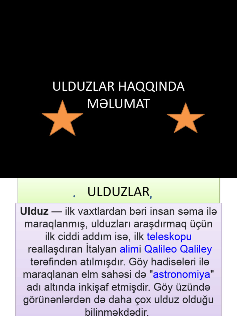 Ulduzlar Haqqinda | PDF