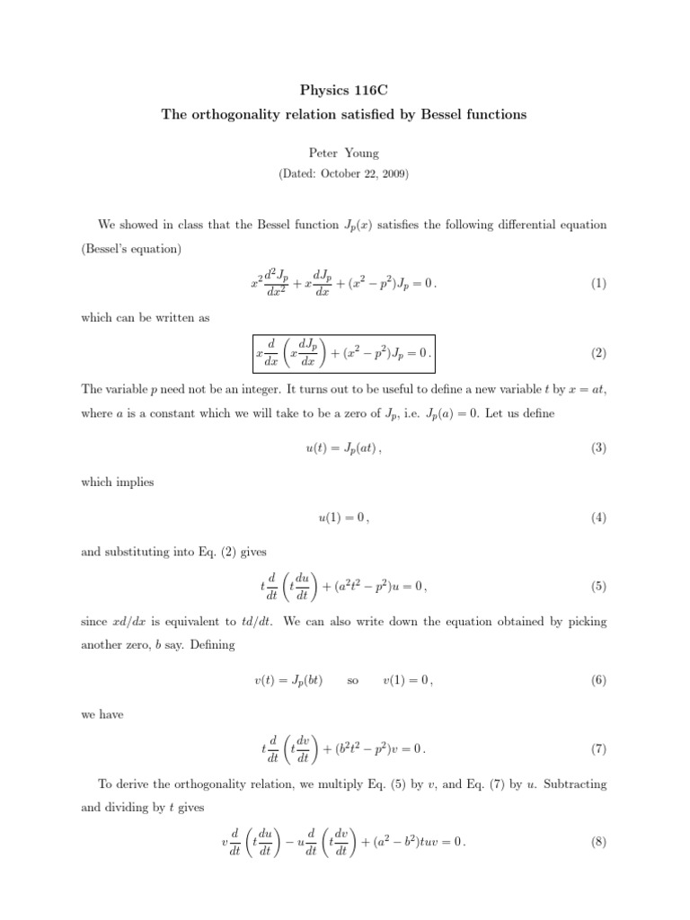 Orthogonality-Bessel Functions-2 | PDF | Differential Equations | Calculus