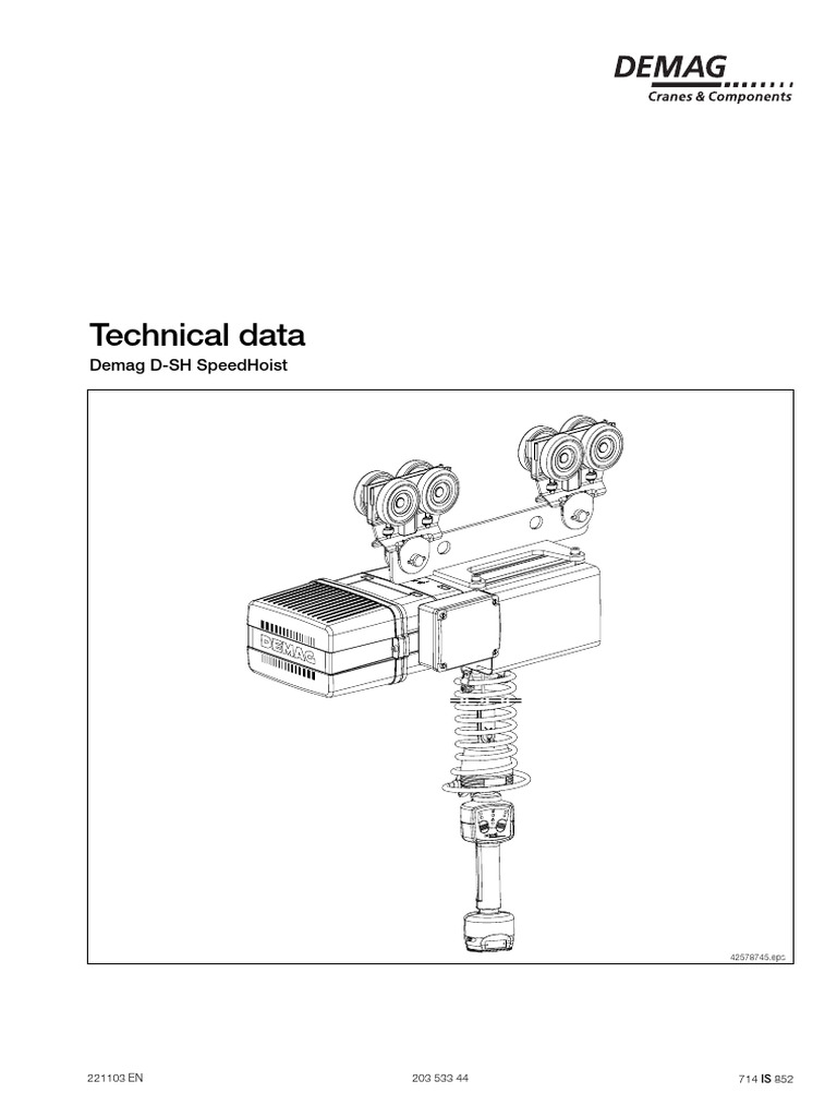 Technical Data: Demag D-SH Speedhoist | PDF | Electrical Connector ...