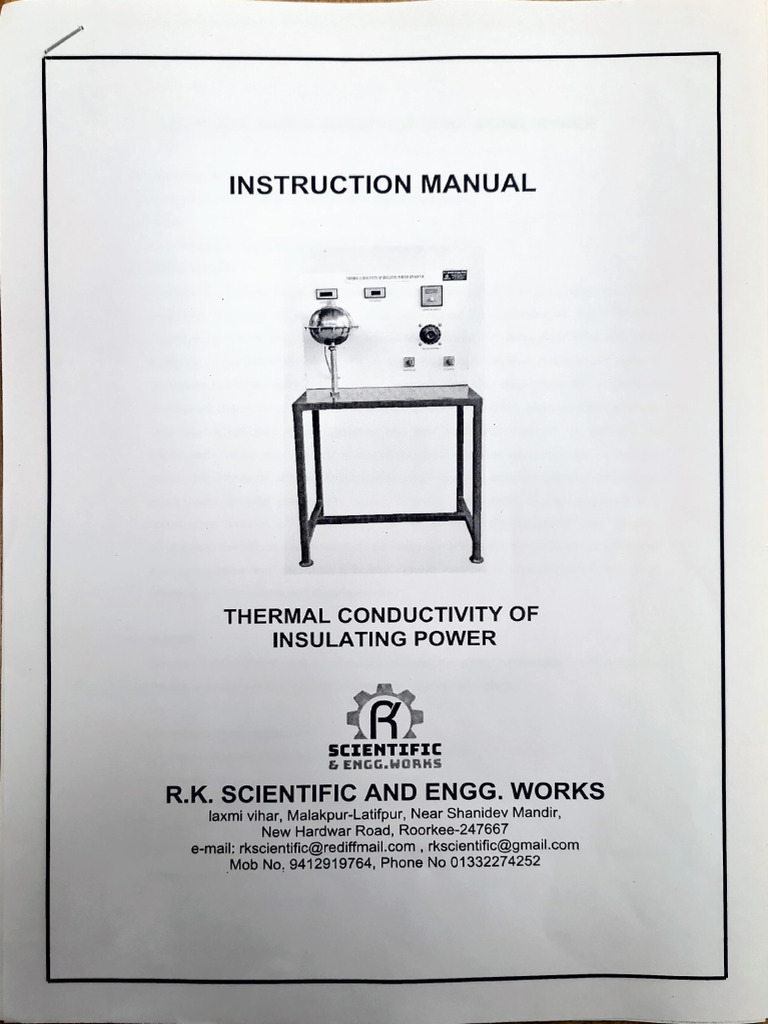 HMT Lab Instruction Manual | PDF | Thermal Insulation | Heat Transfer
