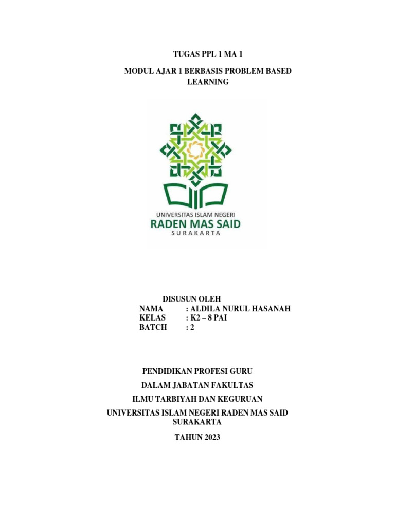 Contoh Modul Ajar PBL | PDF