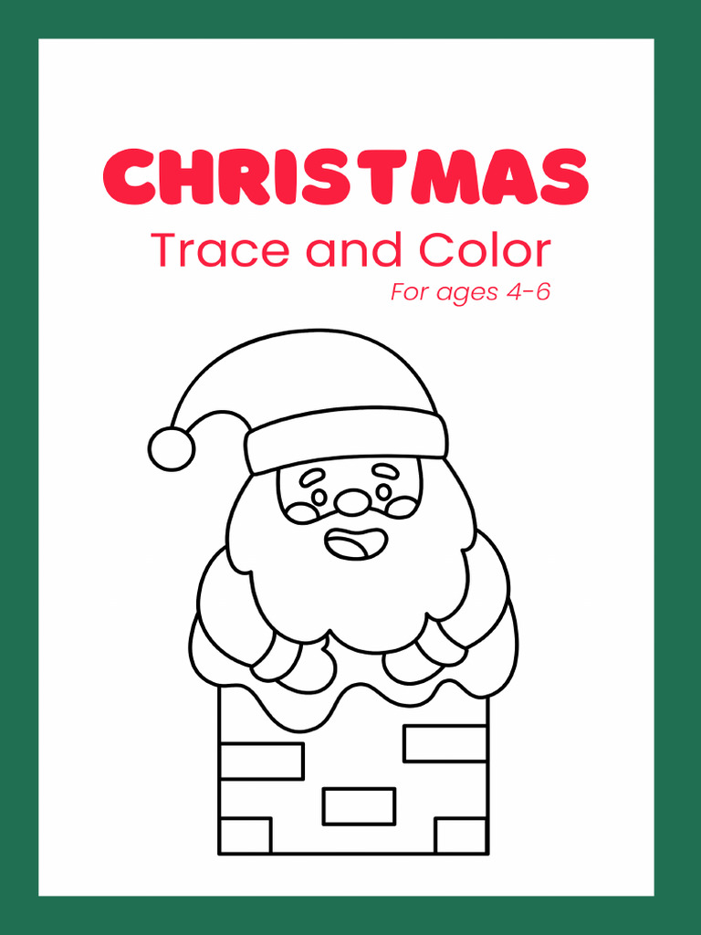 Green Fun Christmas Tracing Coloring Book | PDF