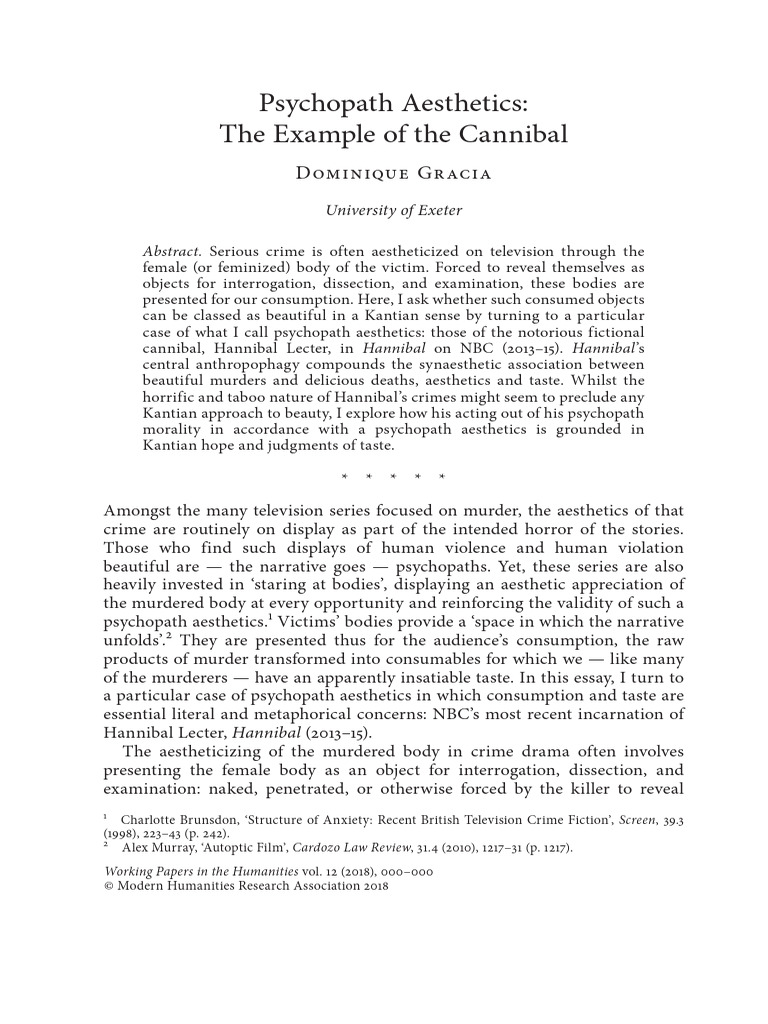 Psychopath Aesthetics The Example of The | PDF