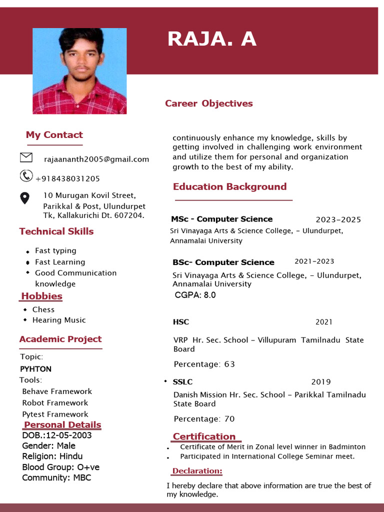 Raja Resume | PDF
