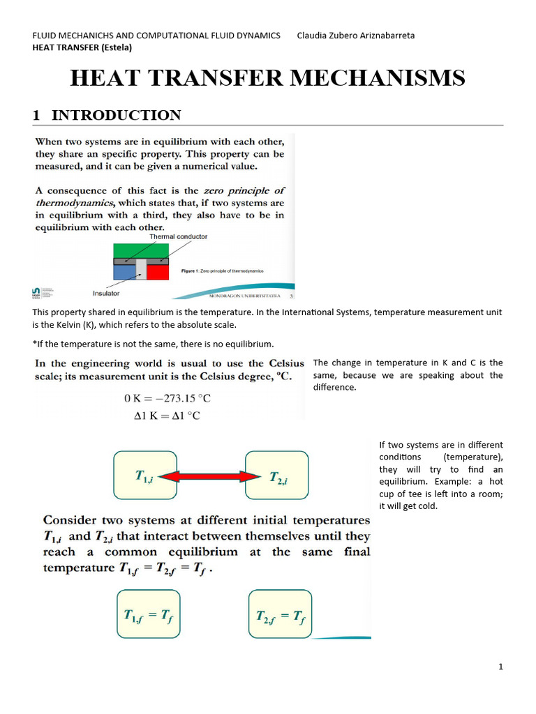 1 Heat Transfer Mechanisms Apuntes | PDF