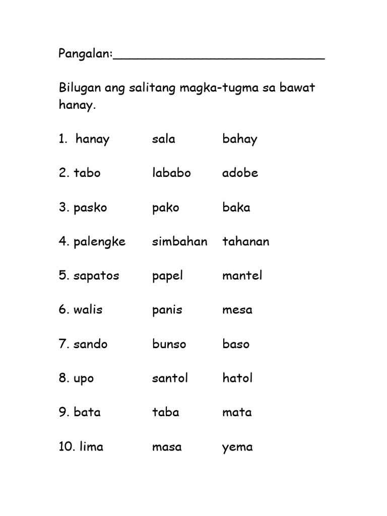 Tugmang Salita | PDF