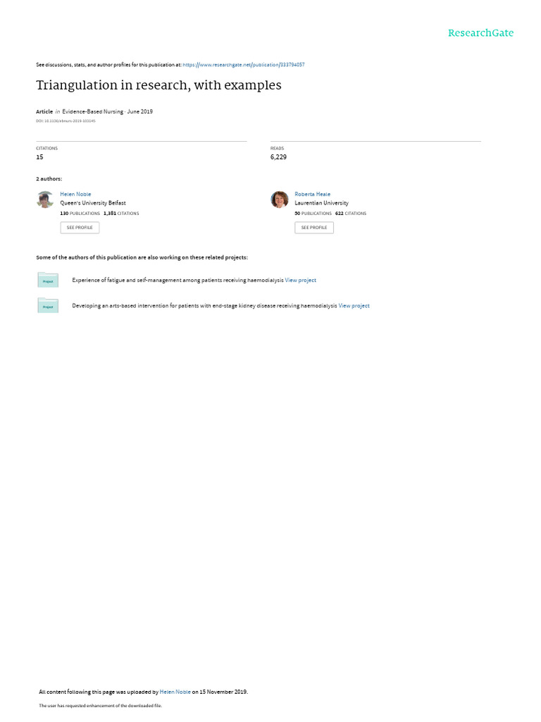 Triangulation in Research With Examples | Download Free PDF ...