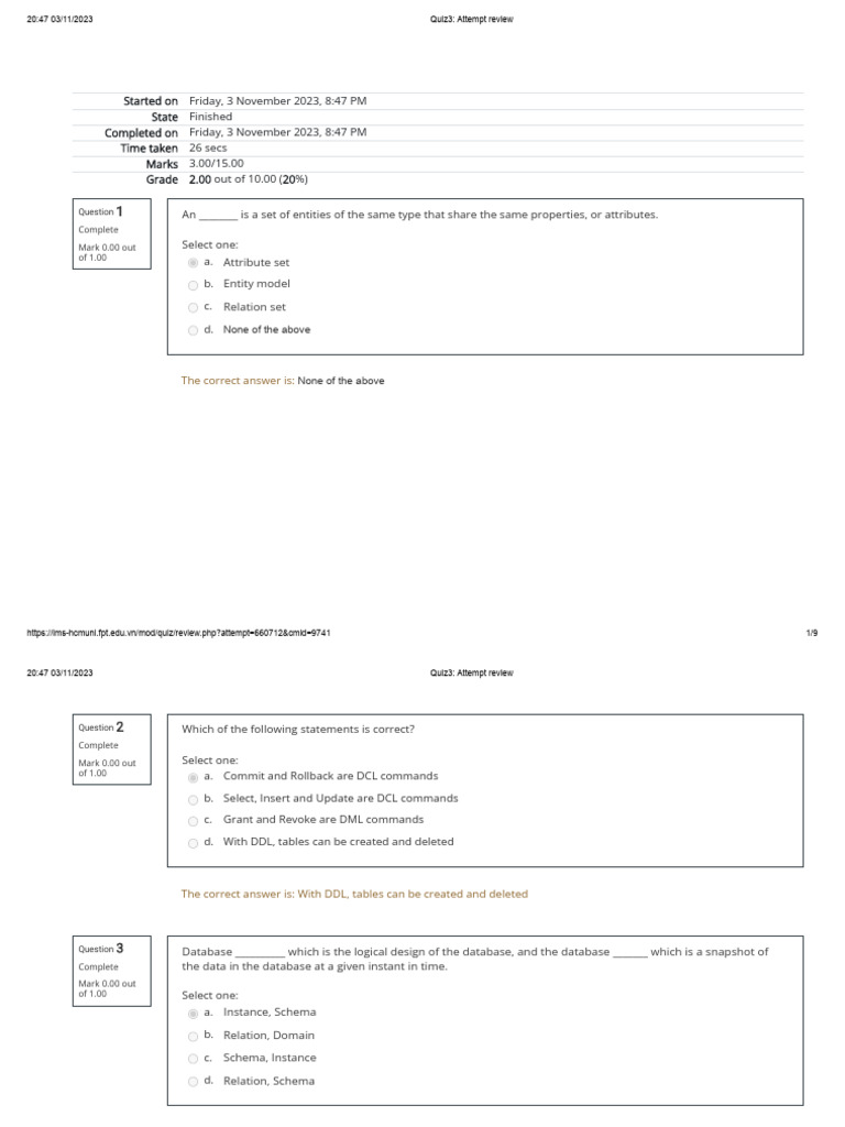 Quizz DBi | PDF | Data | Computer Programming
