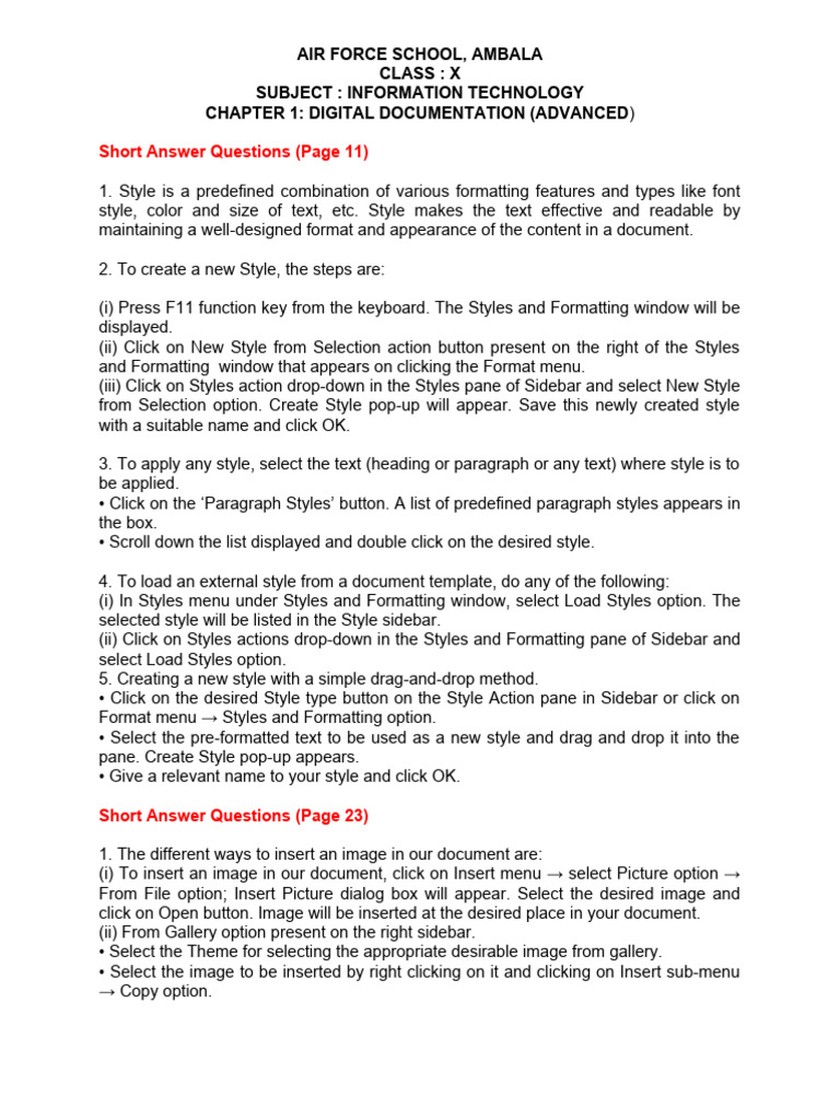 Digital Documentation Question Answers | PDF