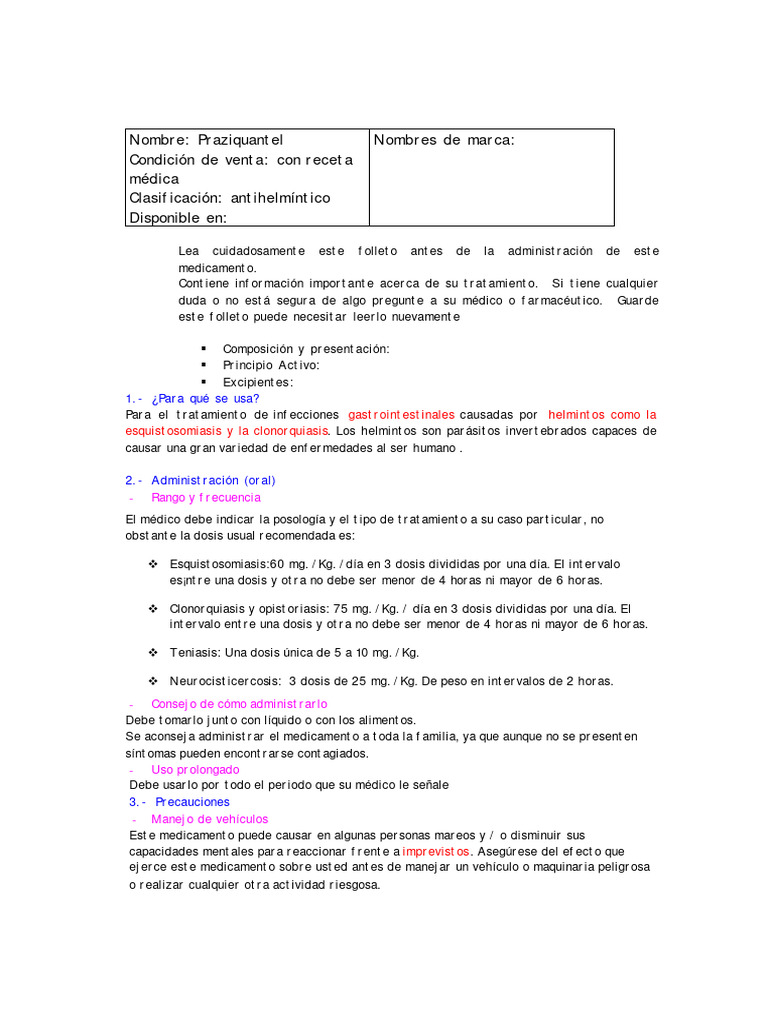Praziquantel2 1 | PDF | Relaciones personales, crianza y desarrollo personal