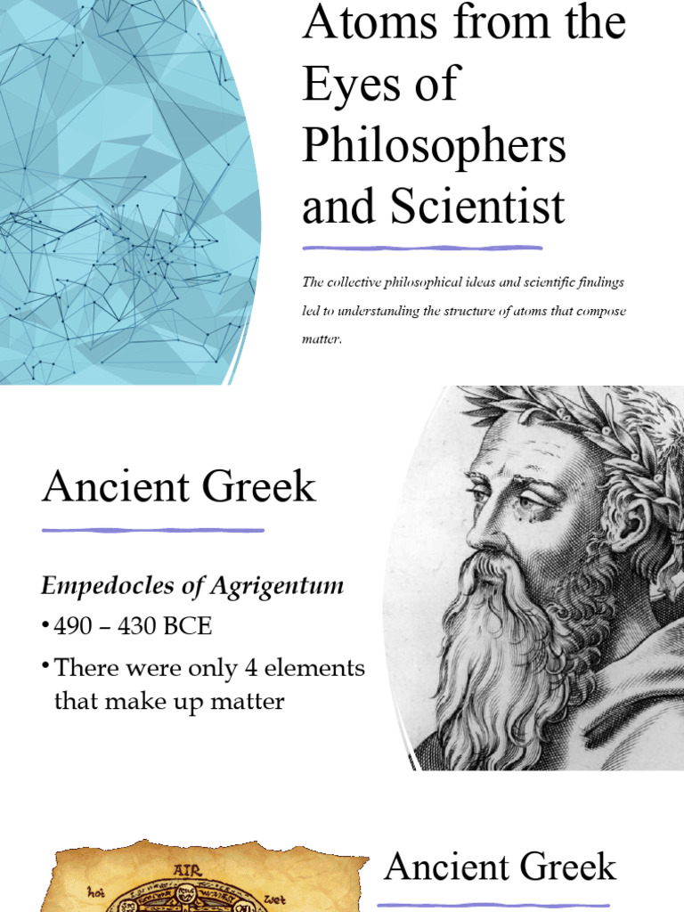 Lesson 1.2 Atoms in The Eyes of Philosophers and Scientist | PDF