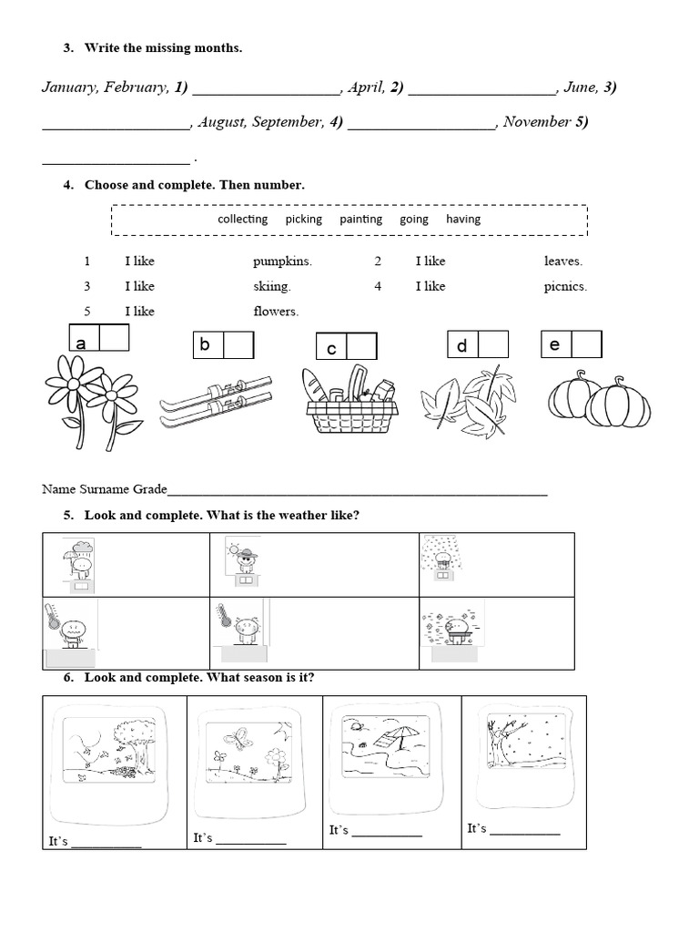 Write The Missing Months | PDF | Language Arts & Discipline | Home & Garden
