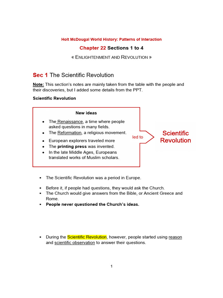 Chapter 22 Student/Teacher Notes - Holt McDougal World History ...